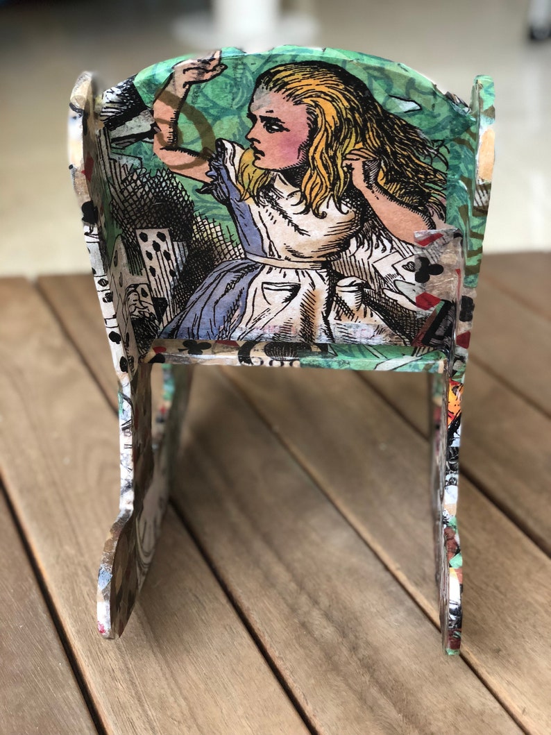 Decoupage Rocking Chair: Handmade Alice in Wonderland Decor - Etsy