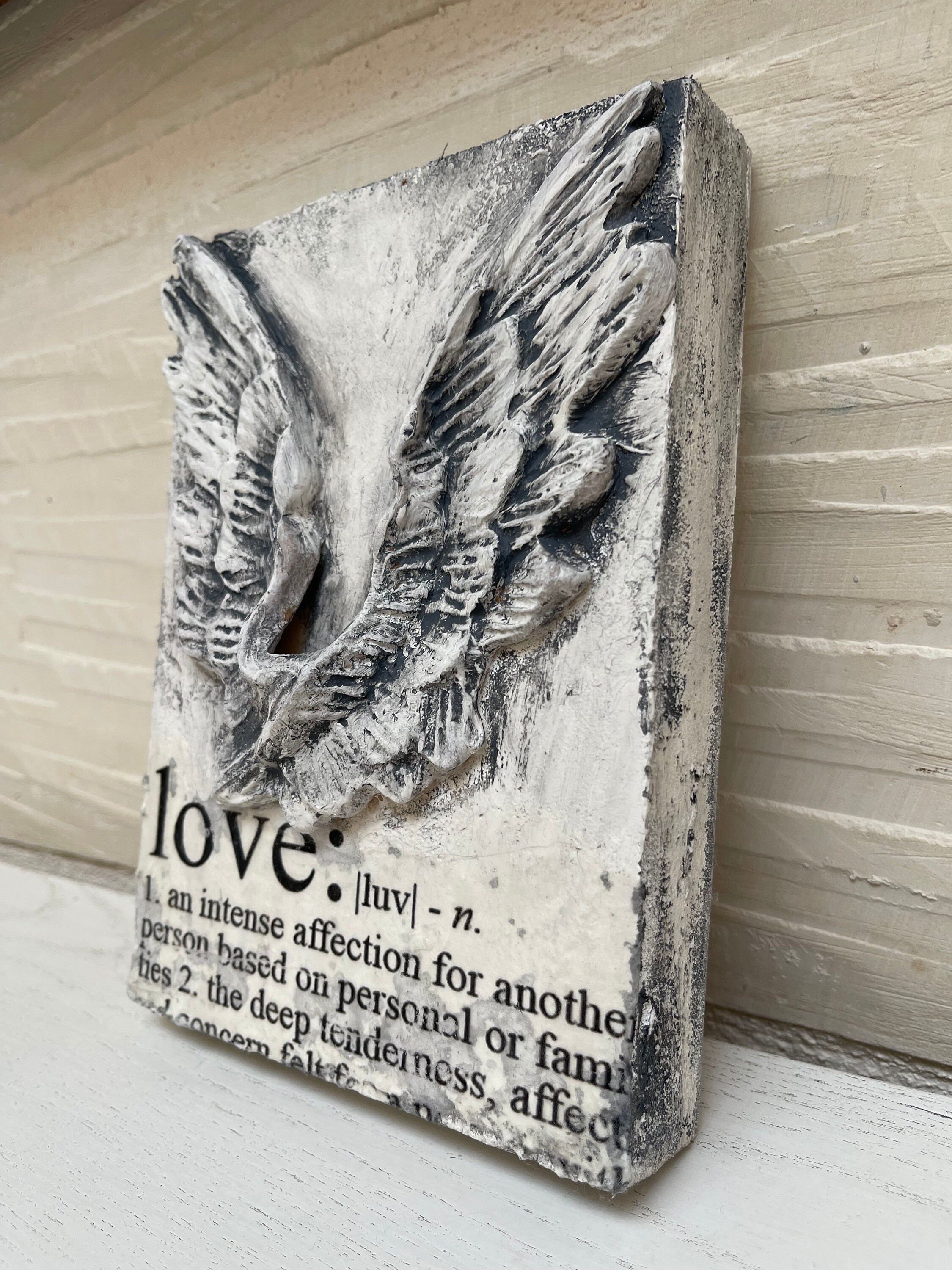 Angel Wings Memory Block– Handmade Wall Art Tile, Sid Dickens Inspired ...