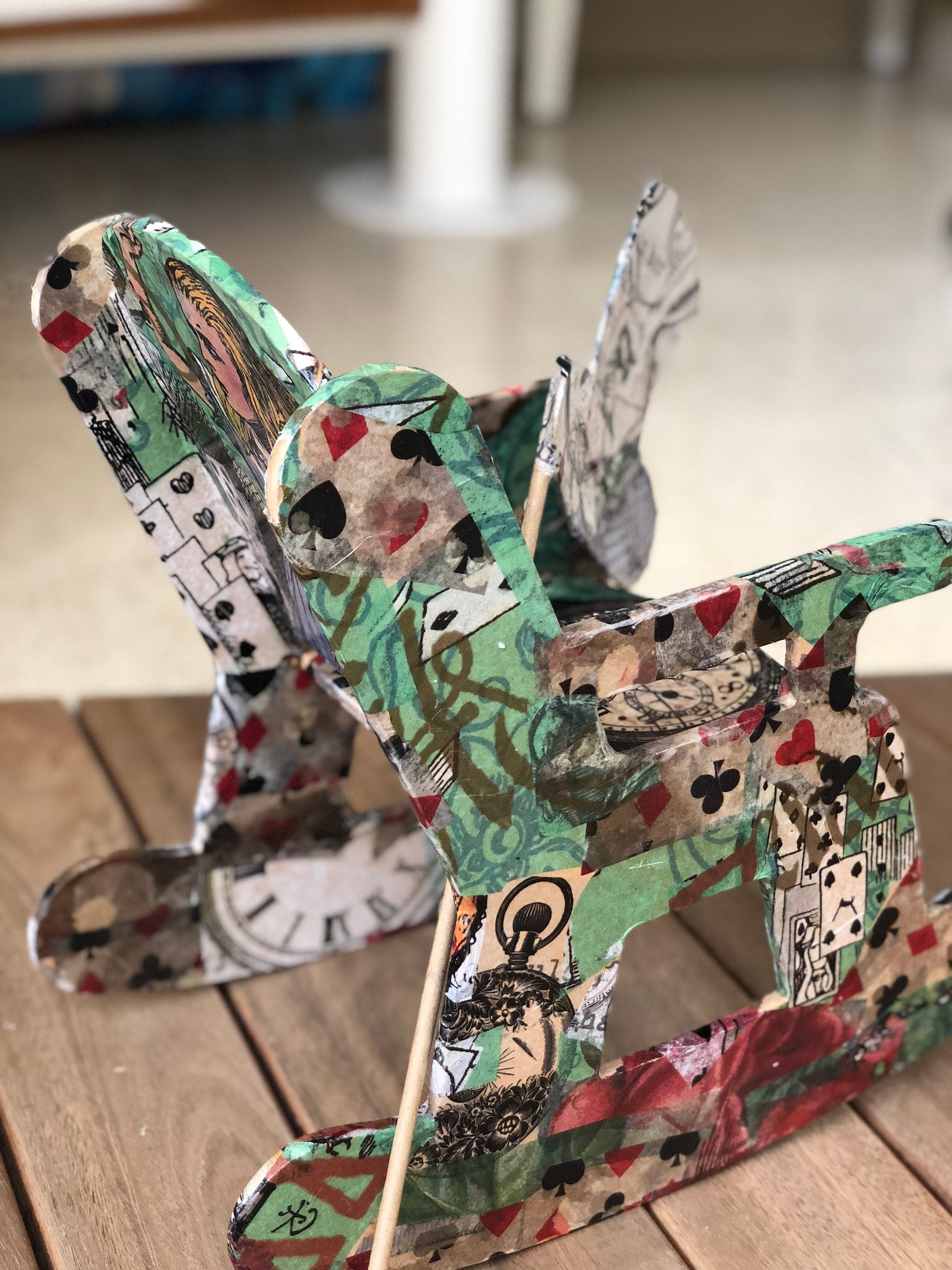 Decoupage Rocking Chair: Handmade Alice in Wonderland Decor - Etsy