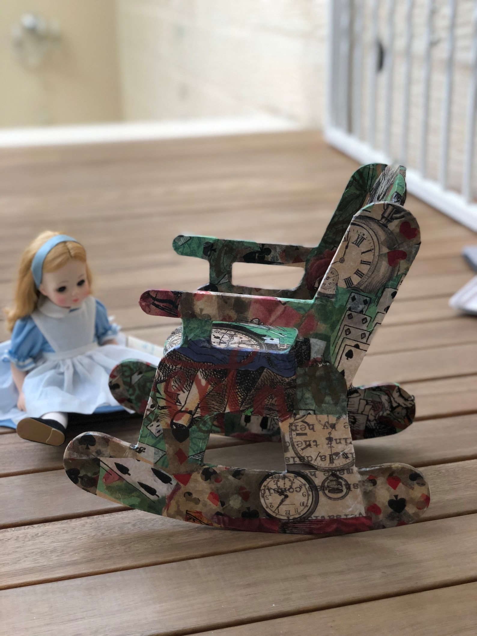Decoupage Rocking Chair: Handmade Alice in Wonderland Decor - Etsy