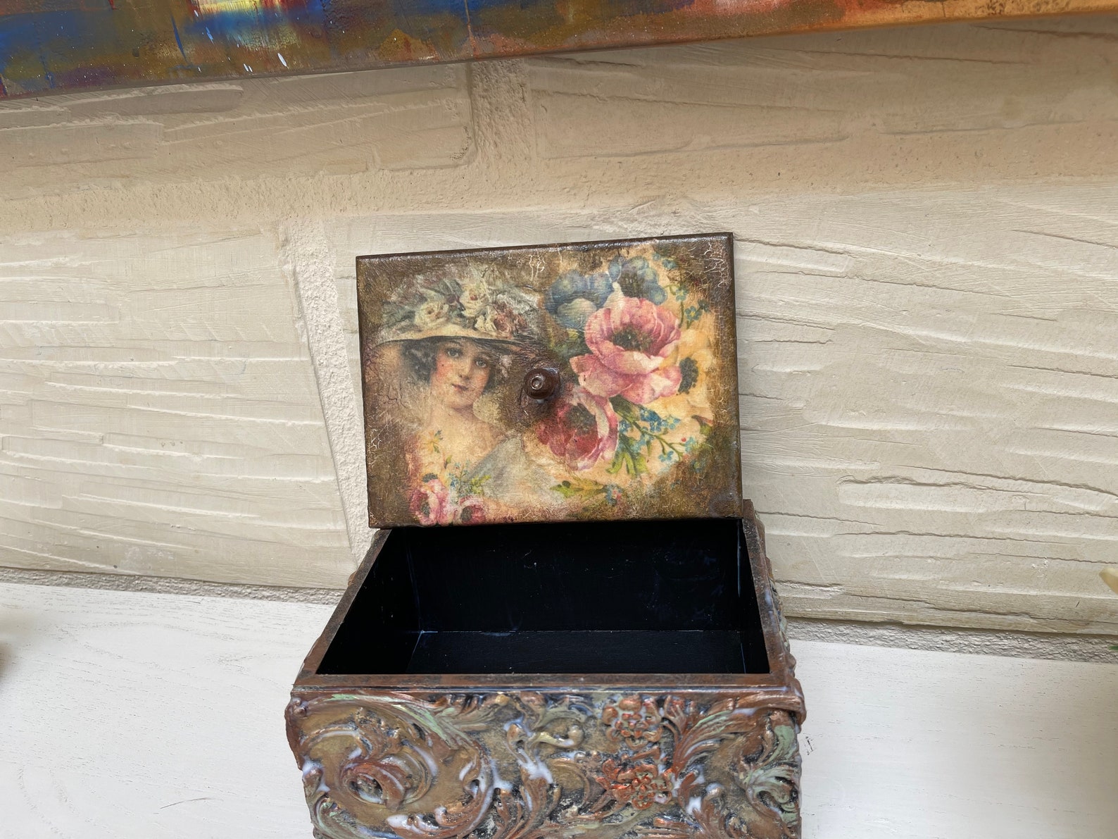 IN STOCK Mother’s Day Handmade Gift, Wooden Decoupage Box, Vintage ...