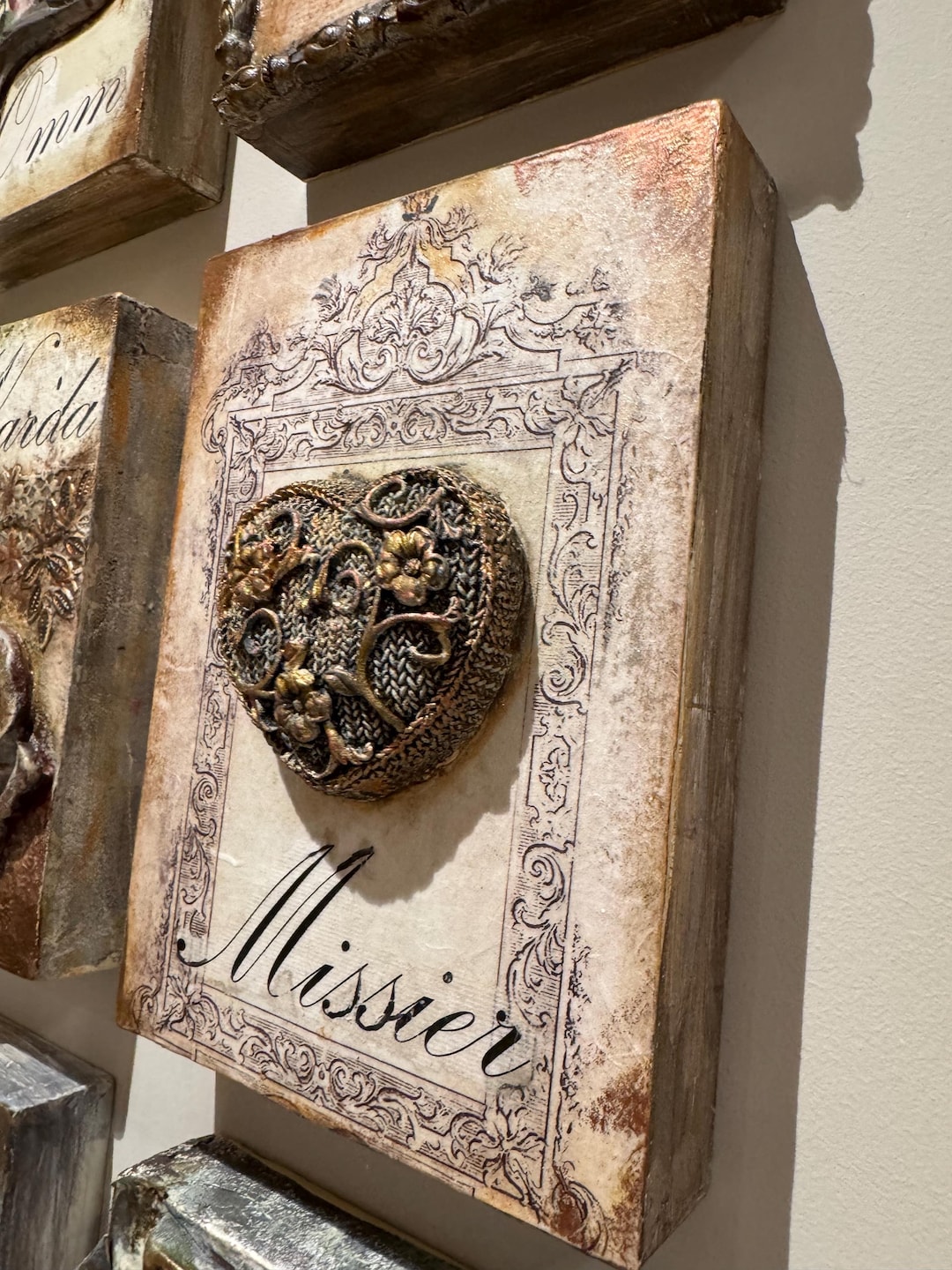 Handmade "father" Memory Block | Sid Dickens Inspired Wall Art | Custom ...