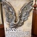 Hand Made Memory Tile blue Wings, Memory Block, Angel Wall Art, Memory ...
