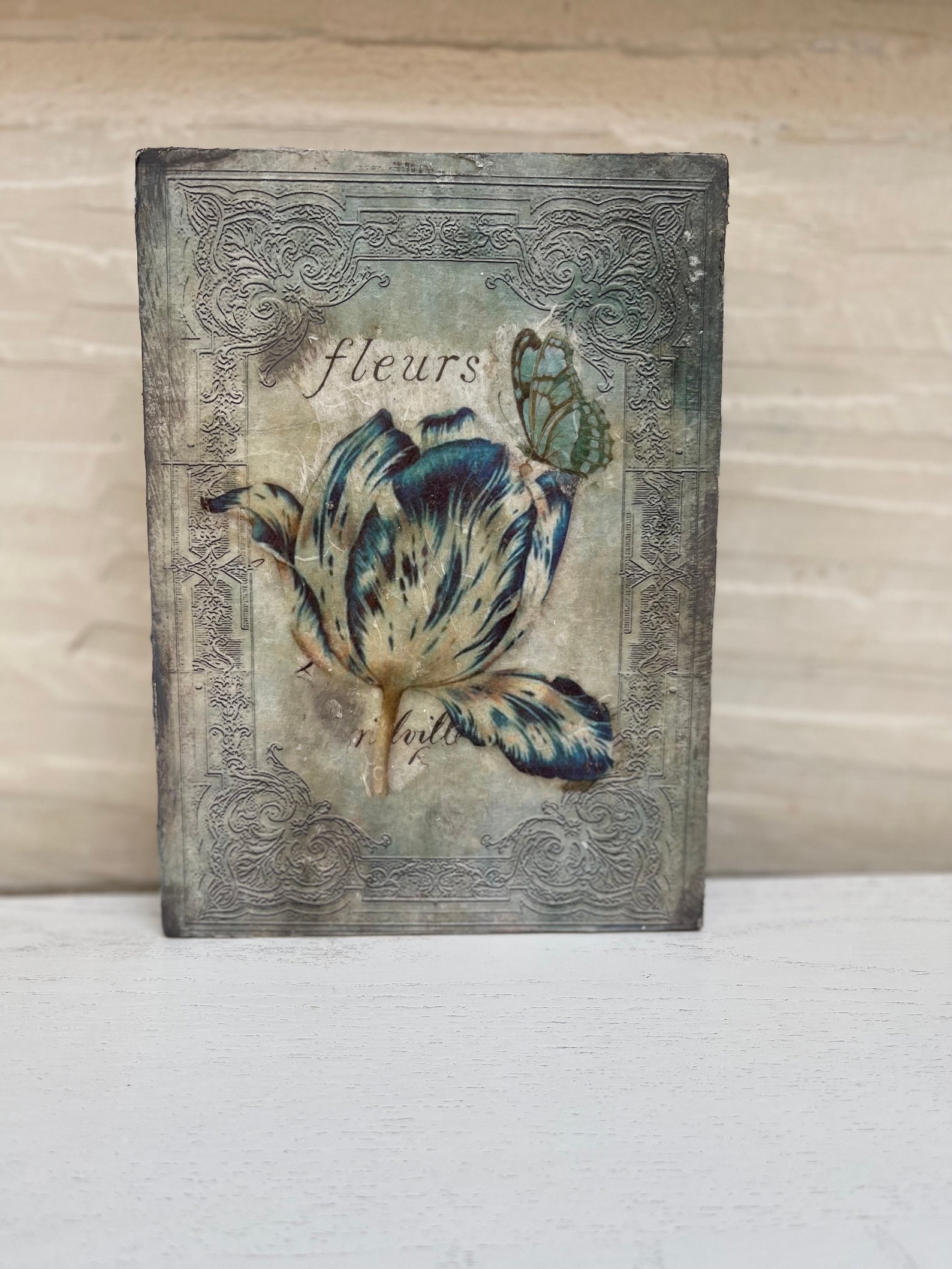 Hand Made Memory Tile blue Wings, Memory Block, Angel Wall Art, Memory ...