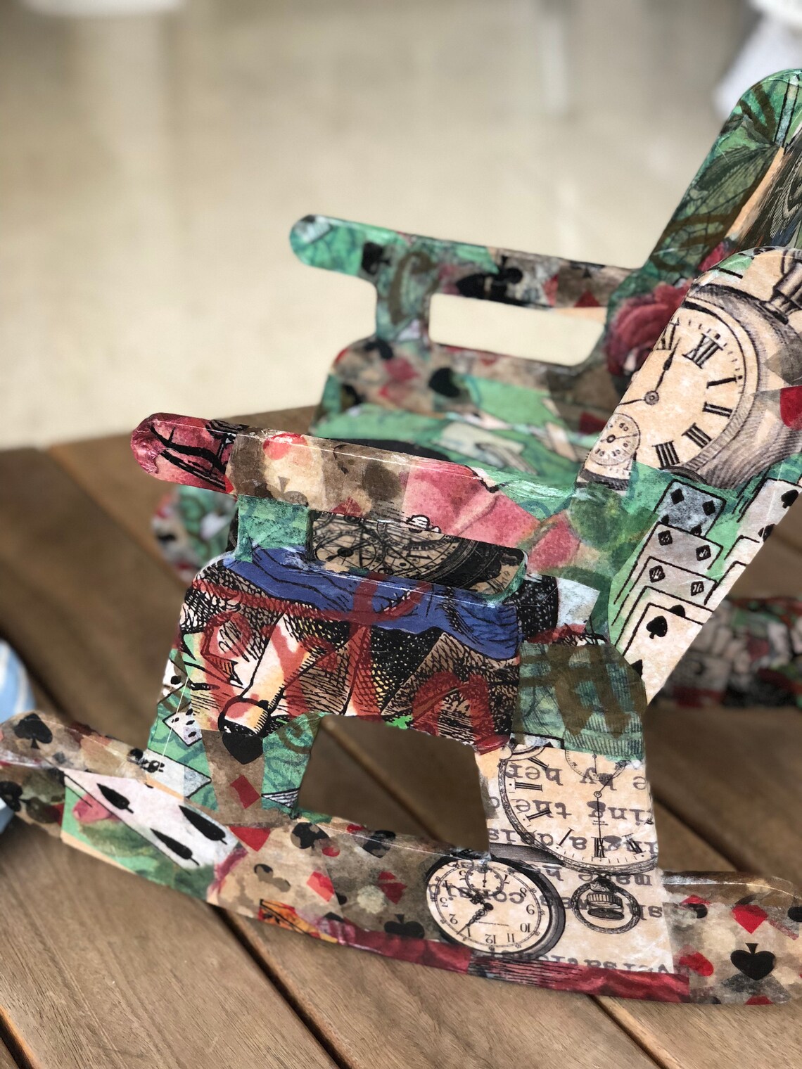 Decoupage Rocking Chair: Handmade Alice in Wonderland Decor - Etsy