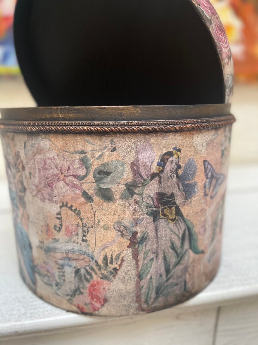 PRE-ORDER Decoupage Gift Box extra Large , Fairyland Decoupage Hat Box ...