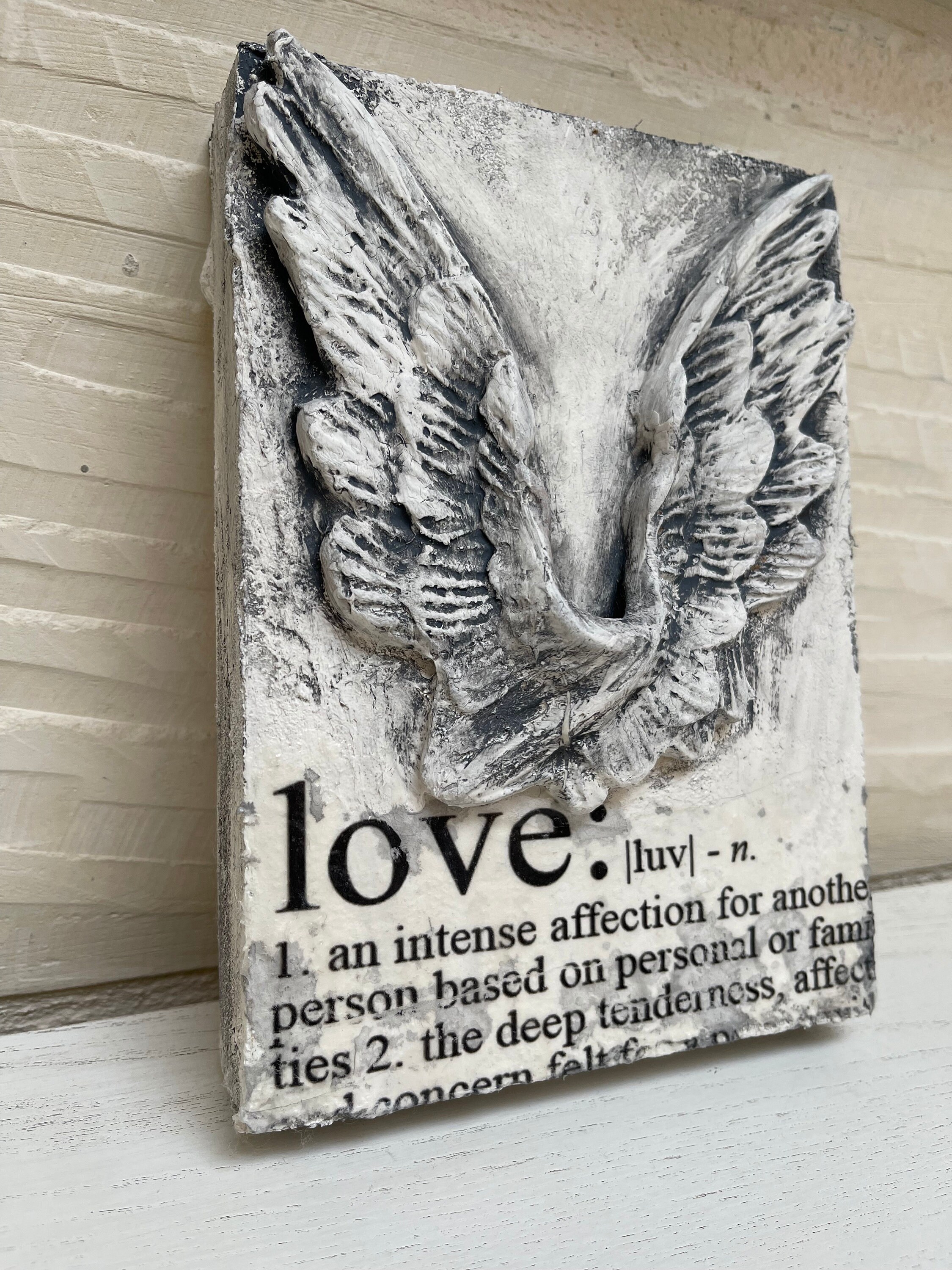 Angel Wings Memory Block– Handmade Wall Art Tile, Sid Dickens Inspired ...
