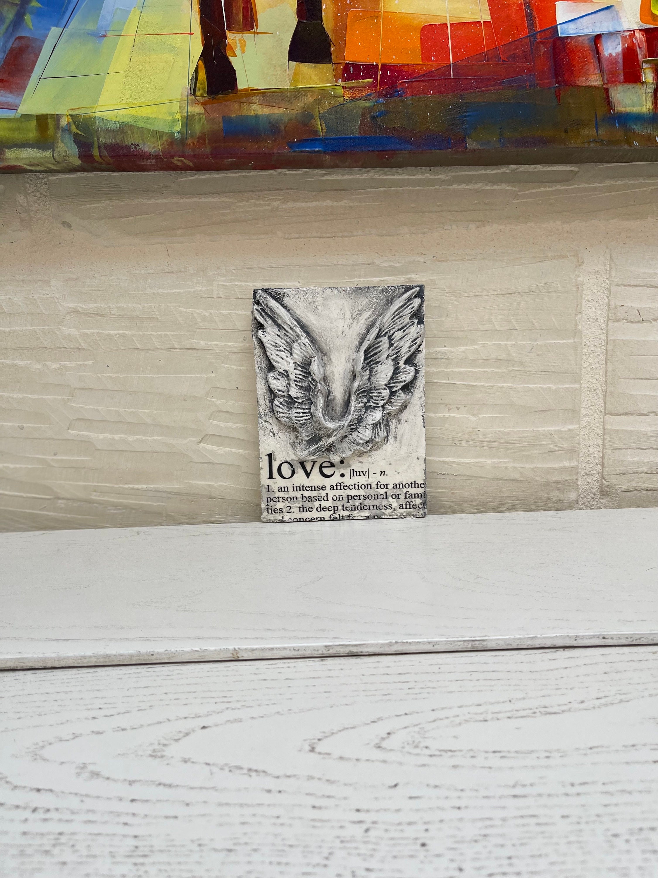 Angel Wings Memory Block– Handmade Wall Art Tile, Sid Dickens Inspired ...