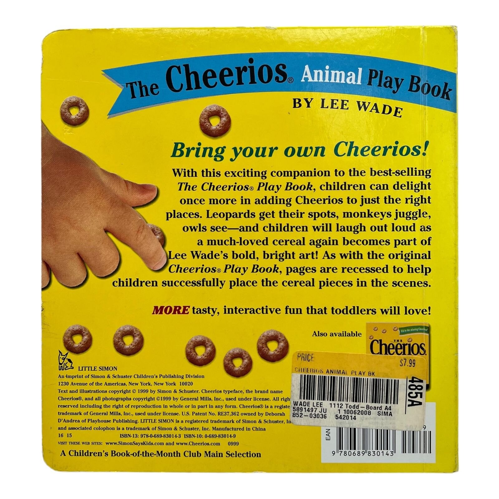 Cheerios Animal Play Board Book for Toddlers by Lee Wade - Etsy