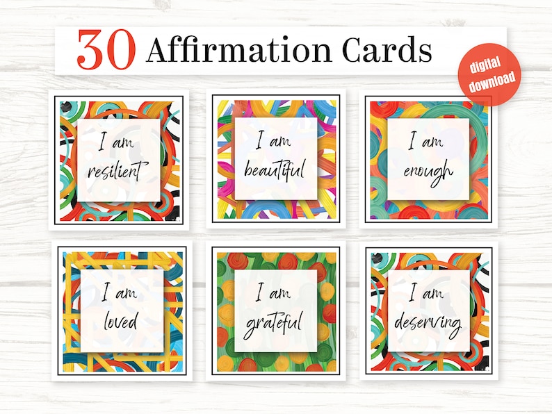 Positive Affirmation Cards | Vision Board Printables | Self-care ...