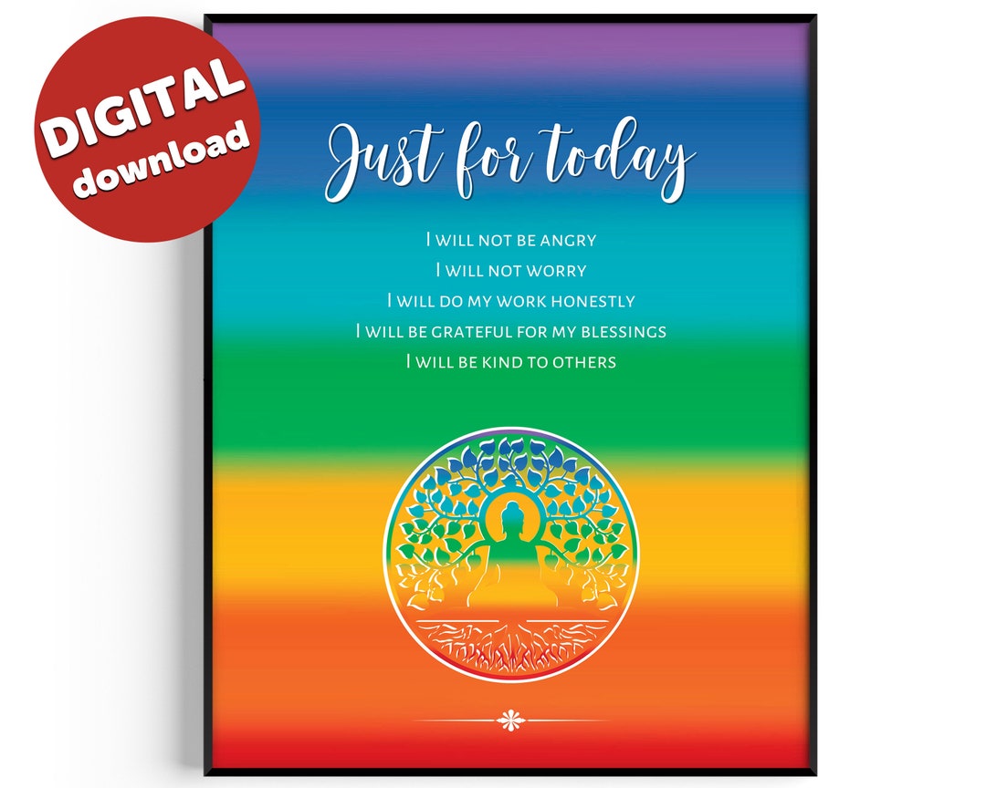 Reiki Principles Printable Just for Today Reiki Poster 5 Reiki ...