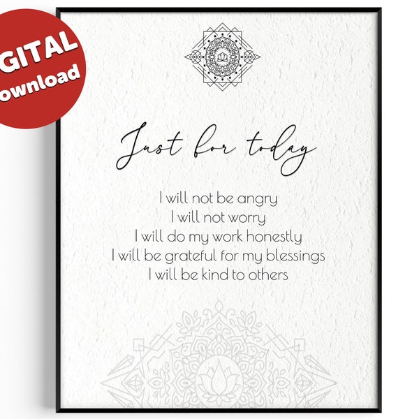 Just for Today Printable - Etsy