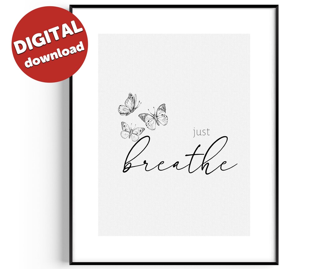 Just Breathe Print | Printable Wall Art | Printable Poster | Spiritual ...
