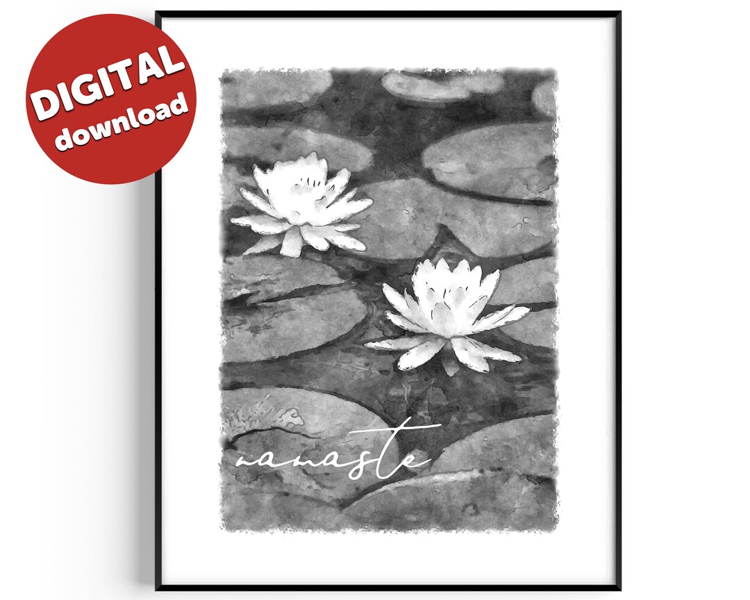 Namaste Printable | Lotus Flower Poster | Meditation Print | Yoga ...