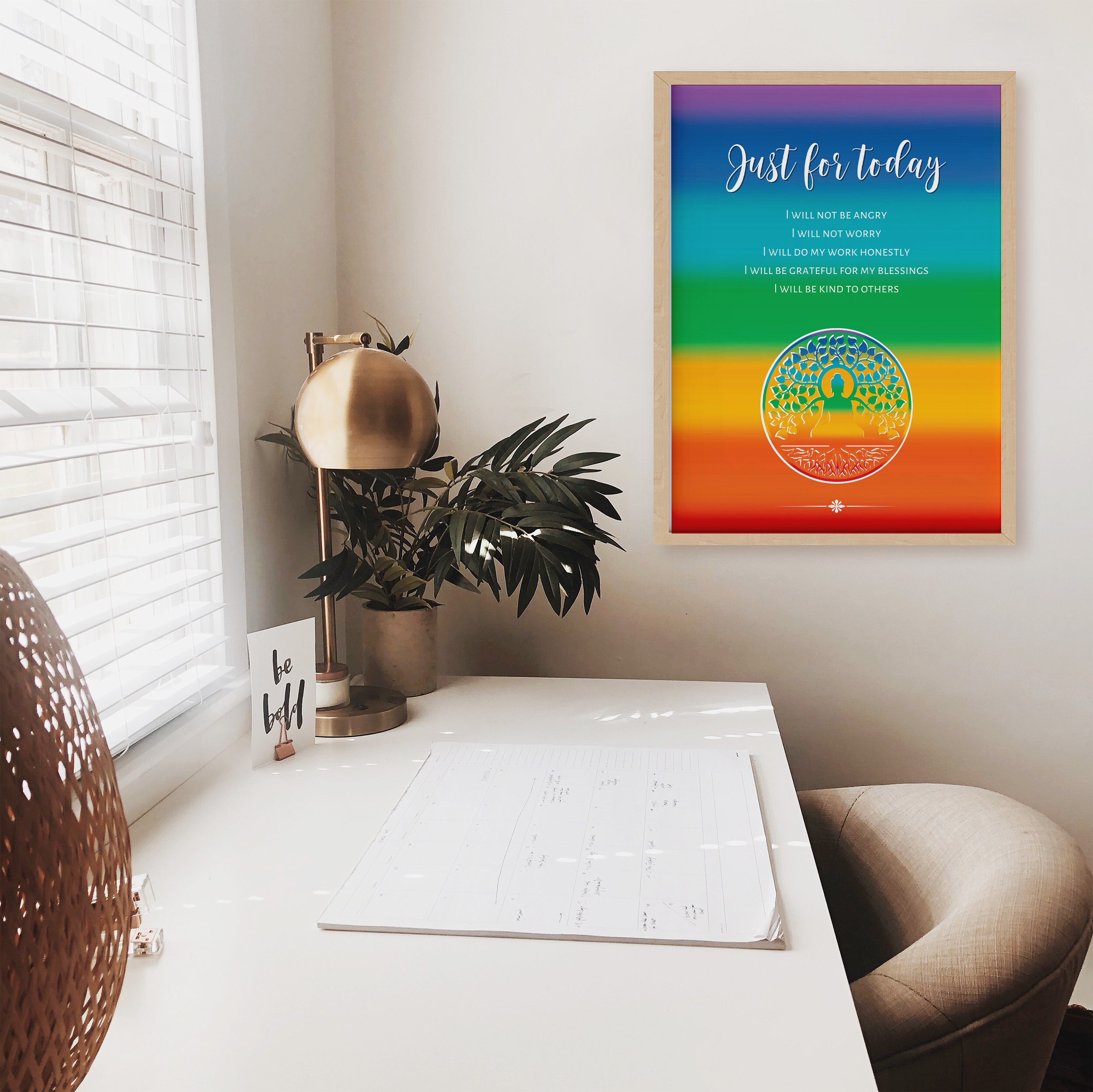 Reiki Principles Printable Just for Today Reiki Poster 5 - Etsy