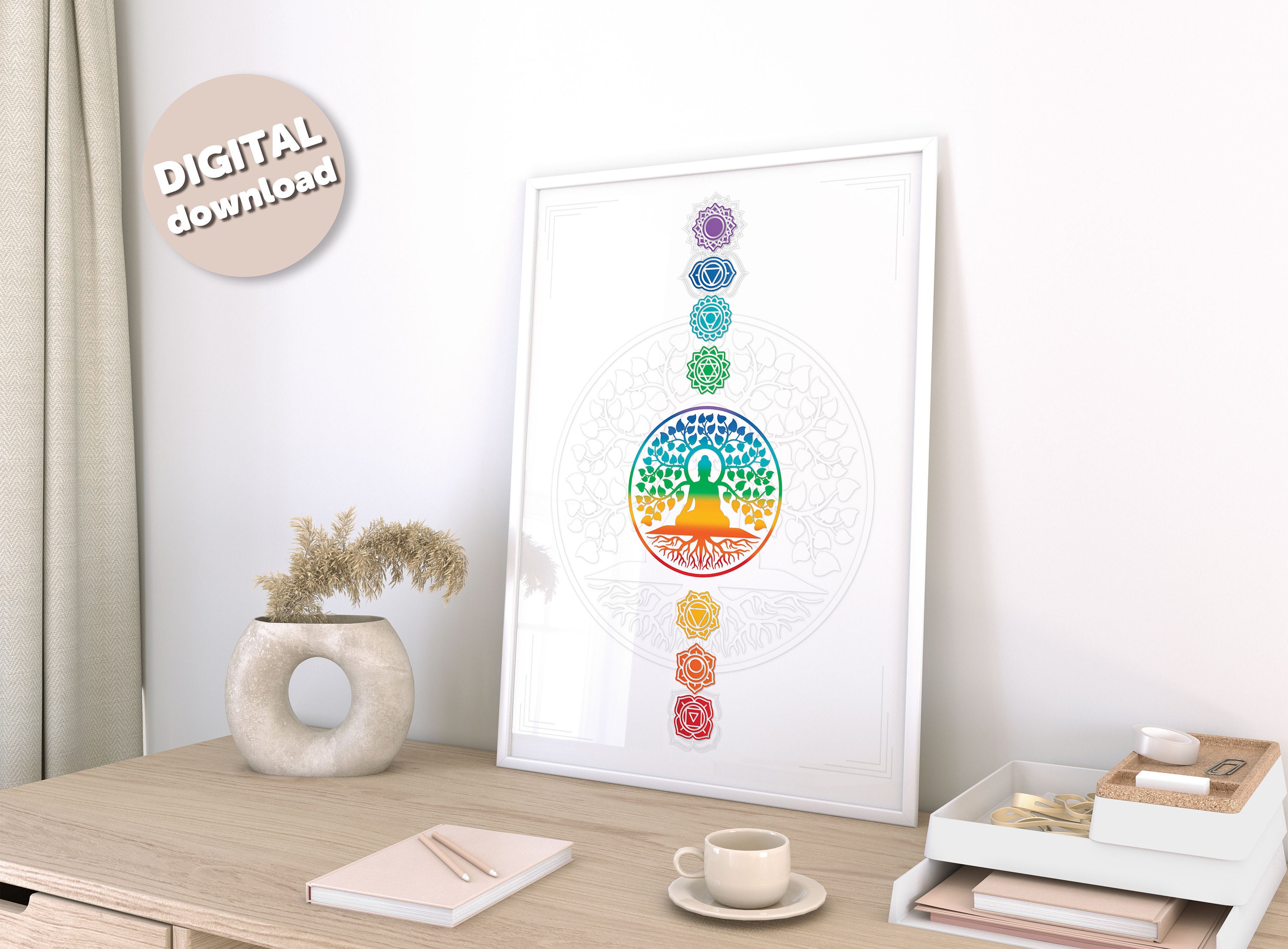Chakra Art Poster Chakra Wall Art Chakra Printable Poster Yoga Studio ...