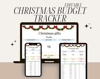 Christmas Gifts Budget Tracker for Google Sheets, Instant Download - Etsy
