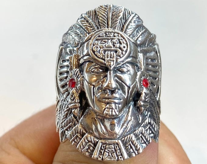 Aztec Sun God Warrior Ring Silver 925 Anillo Tonatiuh Sol Dios Azteca ...