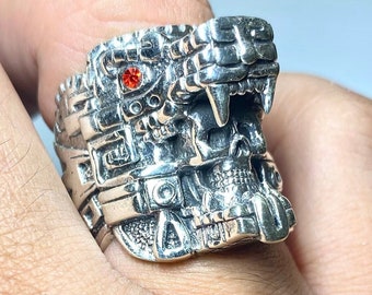 Aztec Sun God Warrior Ring Silver 925 Anillo Tonatiuh Sol Dios Azteca ...