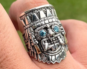 Aztec Sun God Warrior Ring Silver 925 Anillo Tonatiuh Sol Dios Azteca ...