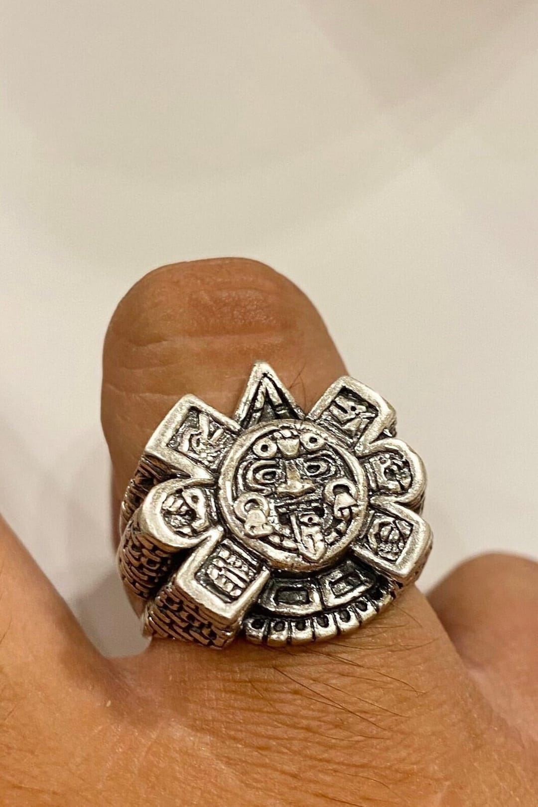 Mayan Aztec Calendar Silver 925 Ring / Anillo Calendario Maya Azteca ...