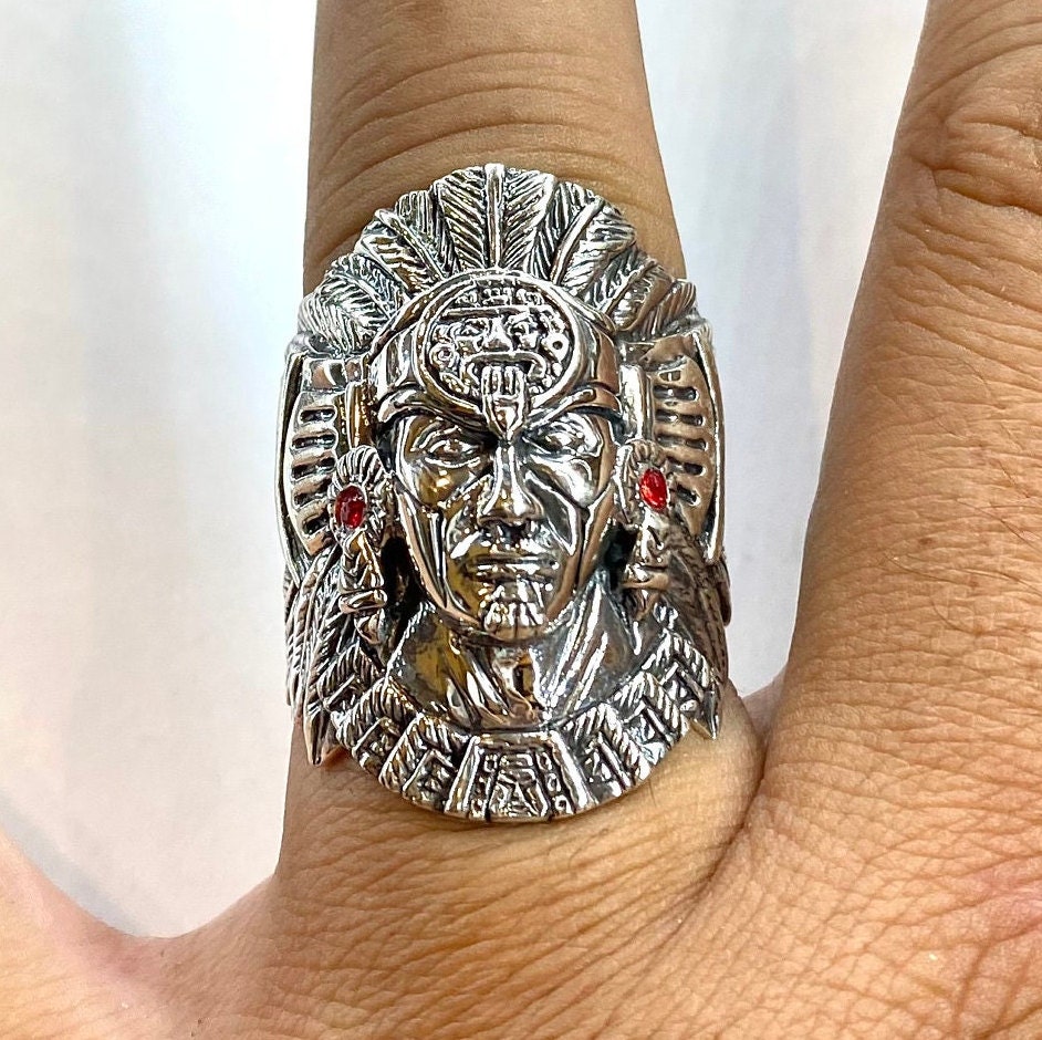 Aztec Sun God Warrior Ring Silver 925 Anillo Tonatiuh Sol Dios Azteca ...
