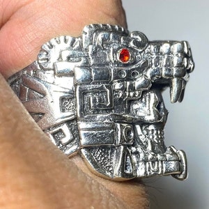Aztec Quetzal Warrior Ring 925 Silver Quetzalcoatl Guerrero Huracán ...