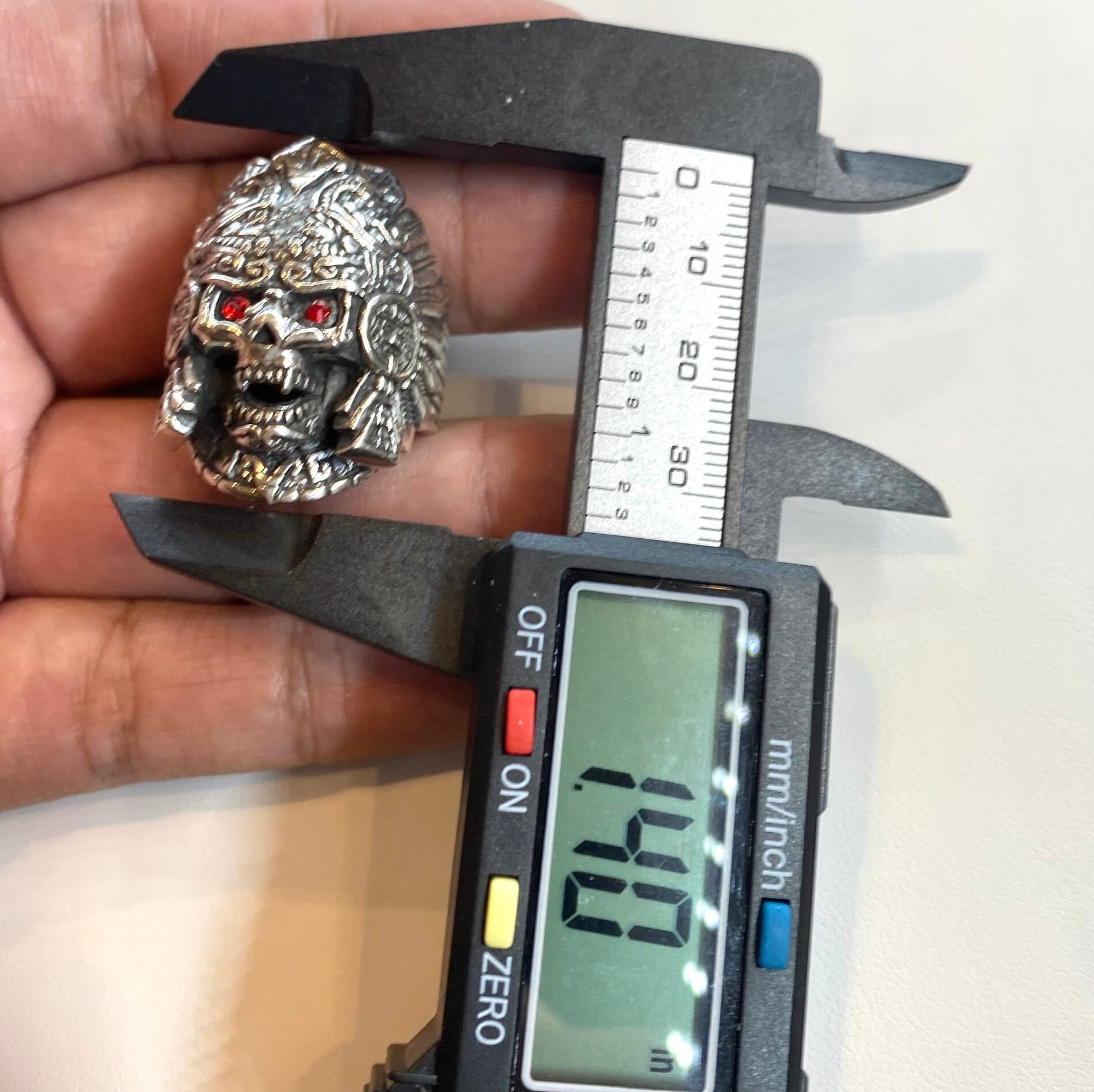 Skull Warrior Sun God Aztec Ring Silver Mex Guerrero Azteca - Etsy