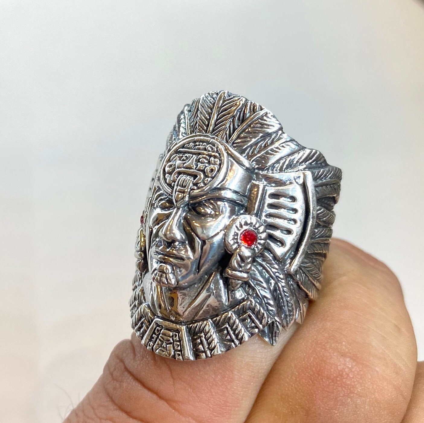 Aztec Sun God Warrior Ring Silver 925 Anillo Tonatiuh Sol Dios - Etsy