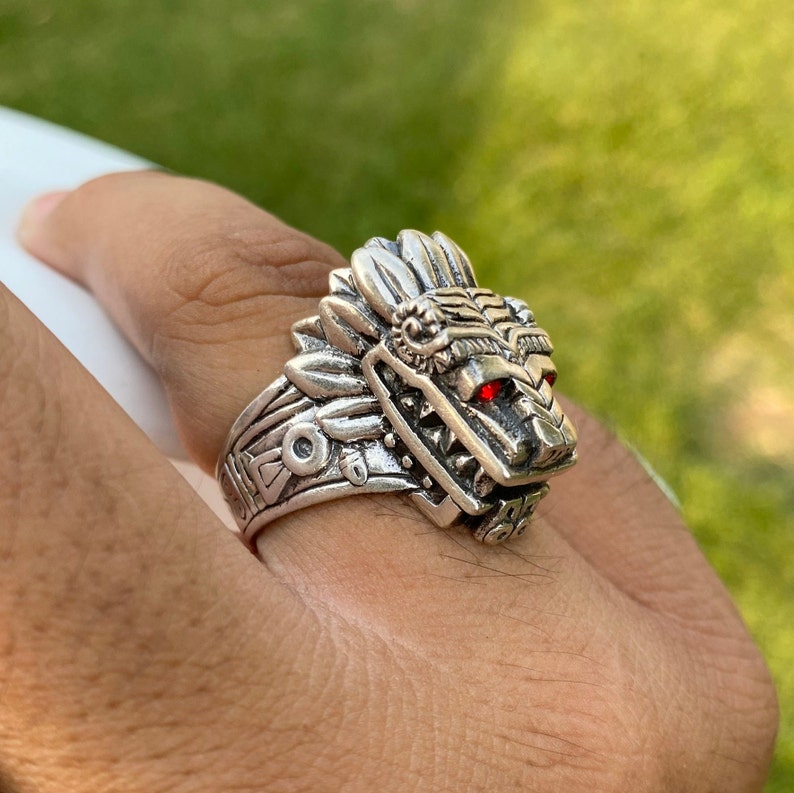 Quetzalcoatl Aztec - Kukulkan Mayan Ring Solid Silver 925 / Azteca ...
