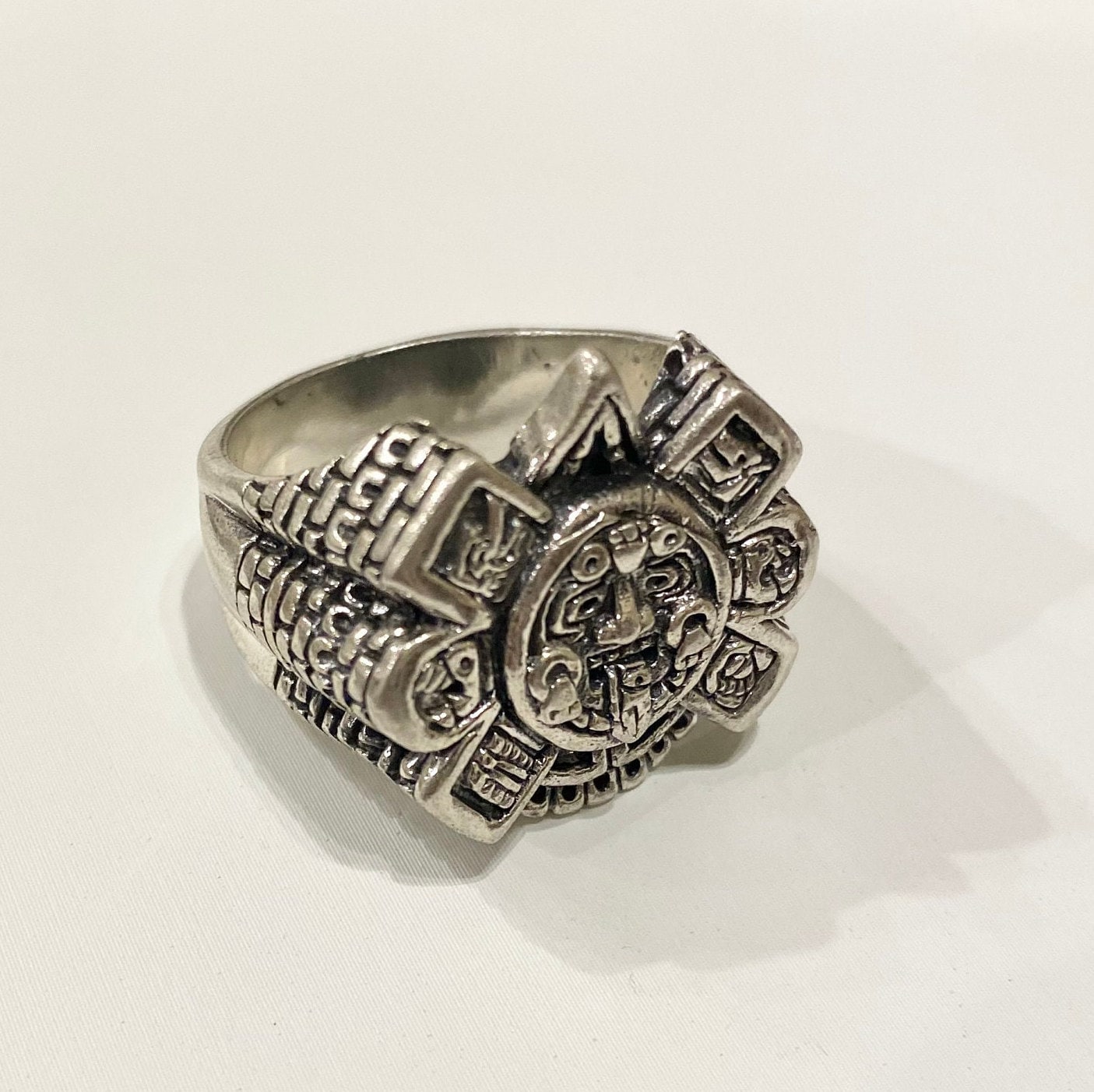 Mayan Aztec Calendar Silver 925 Ring / Anillo Calendario Maya - Etsy