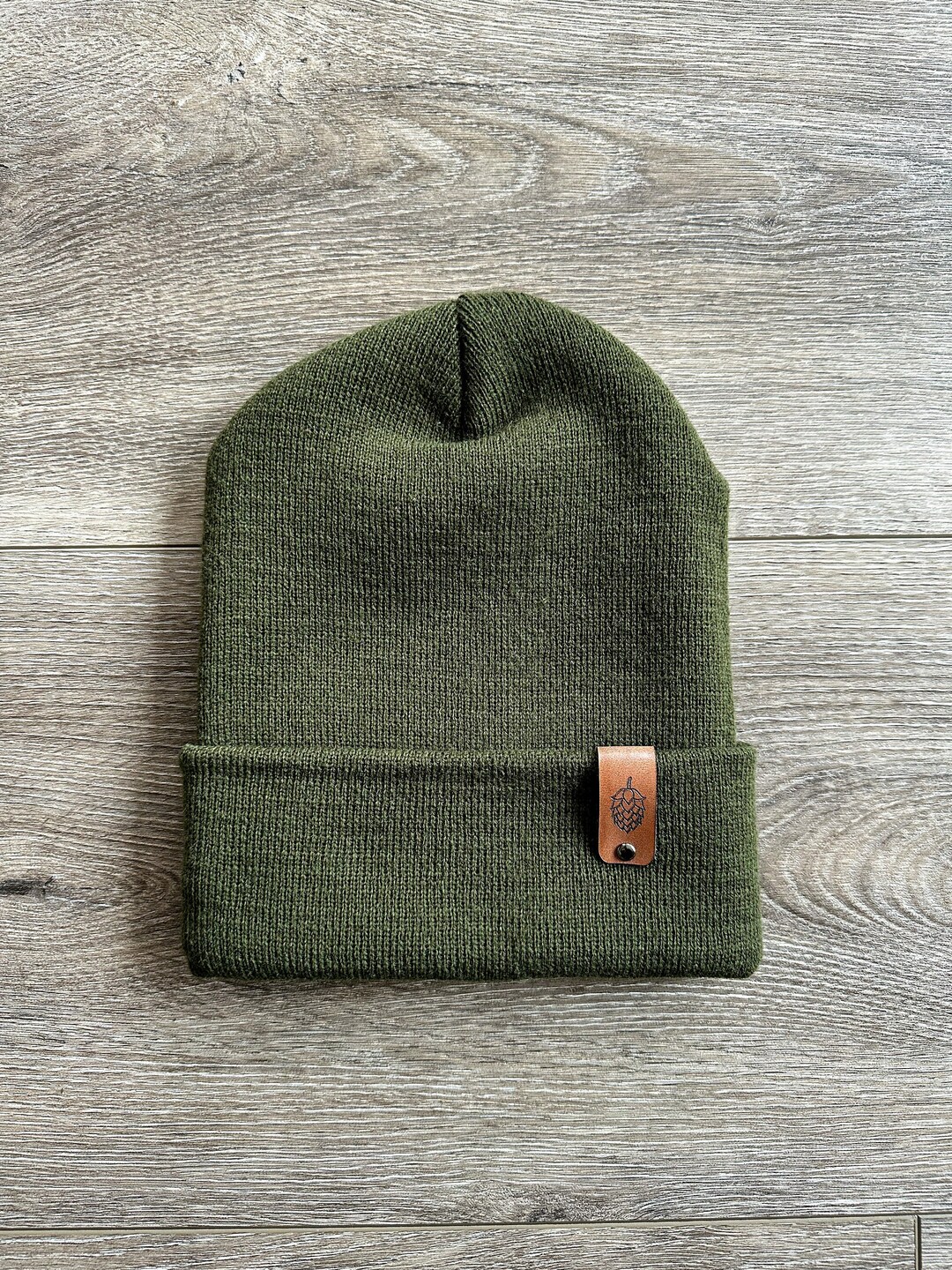 Beer Leather Patch Beanie Beer Gift for Him Beer Maker Gift Custom Beer ...