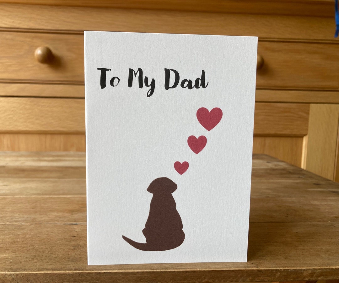Chocolate Labrador Card, Dog Dad Card, Labrador Greeting Card, Card for ...