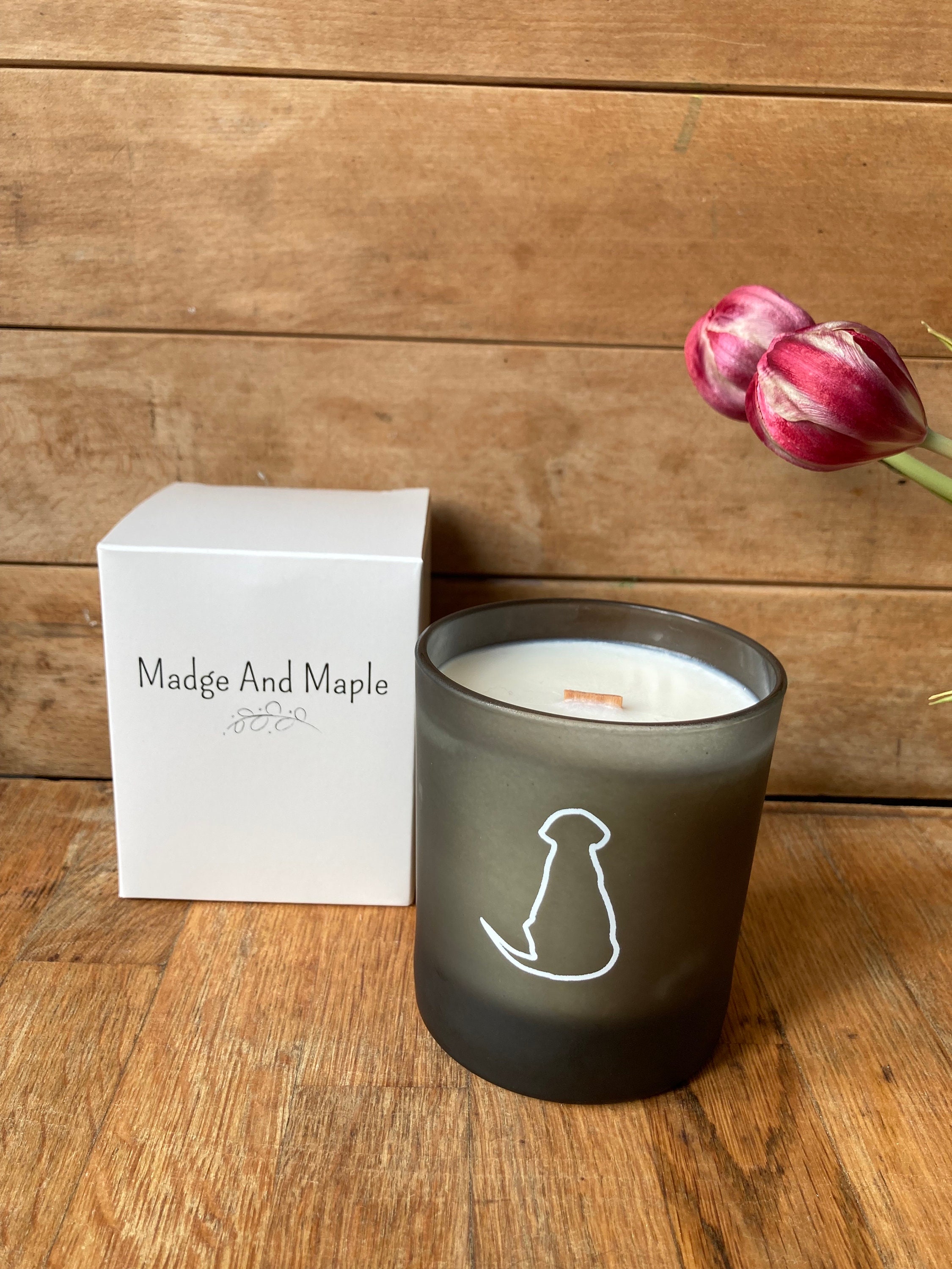 Luxury Candle in Glass Container, Gift for Dog Lover, Coconut Wax ...
