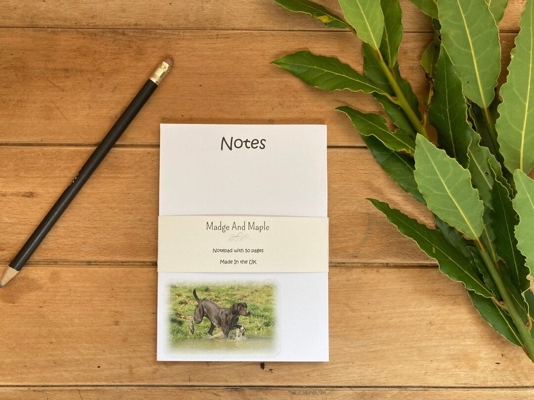German Shorthaired Pointer Notepad, Gift for Dog Owners. GSP Notepad ...