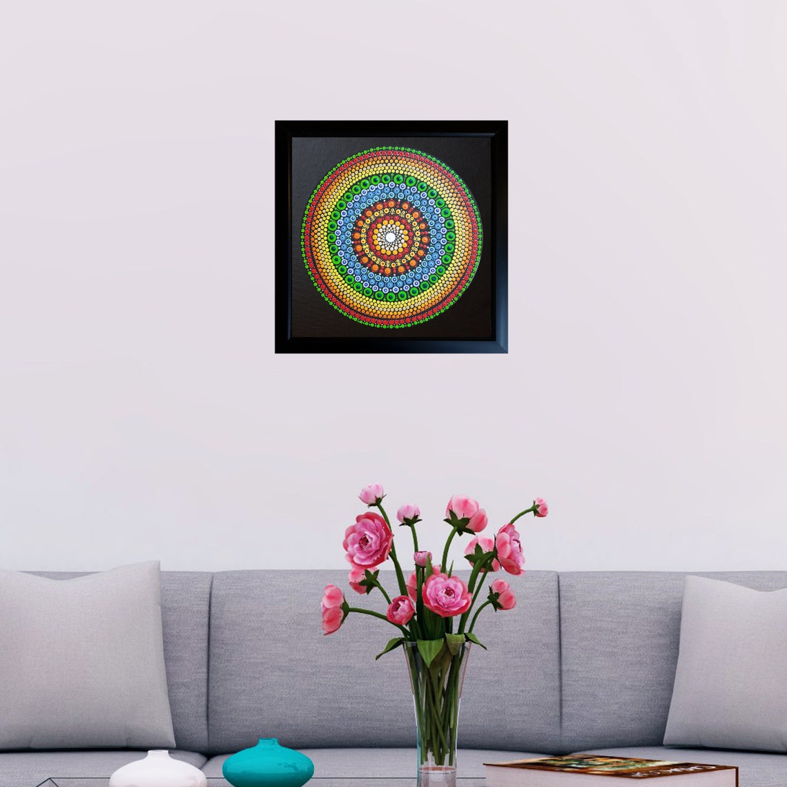 Mandala Dot Painting Mandala Painting on 12 Inch MDF Board Dot Art for ...