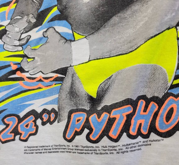 1991 S Hulk Hogan 24" Pythons WWF Shirt. Rare, Collec… - Gem