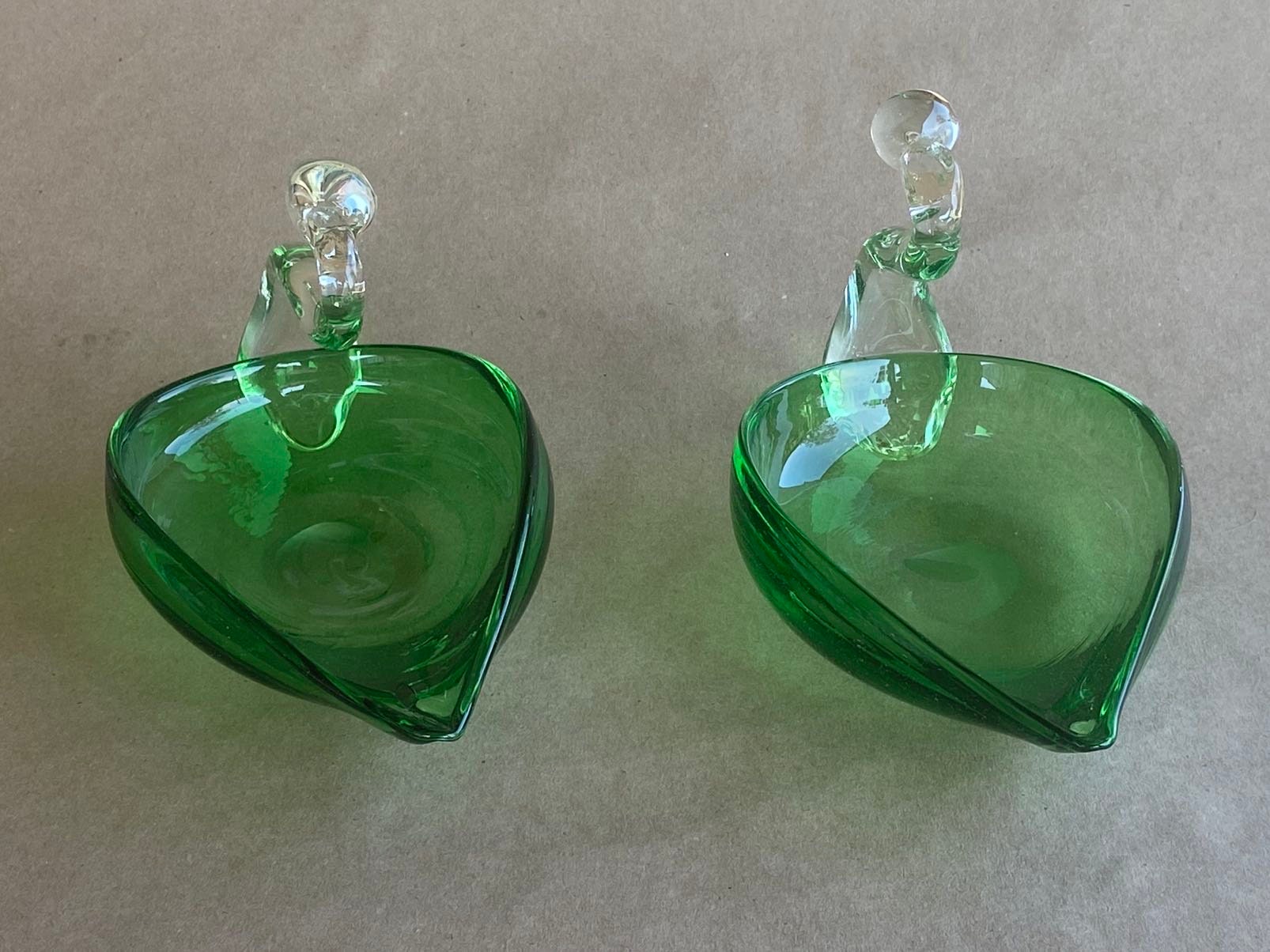 Pair Vintage Swans Viking Glass Candy Dishes - Etsy