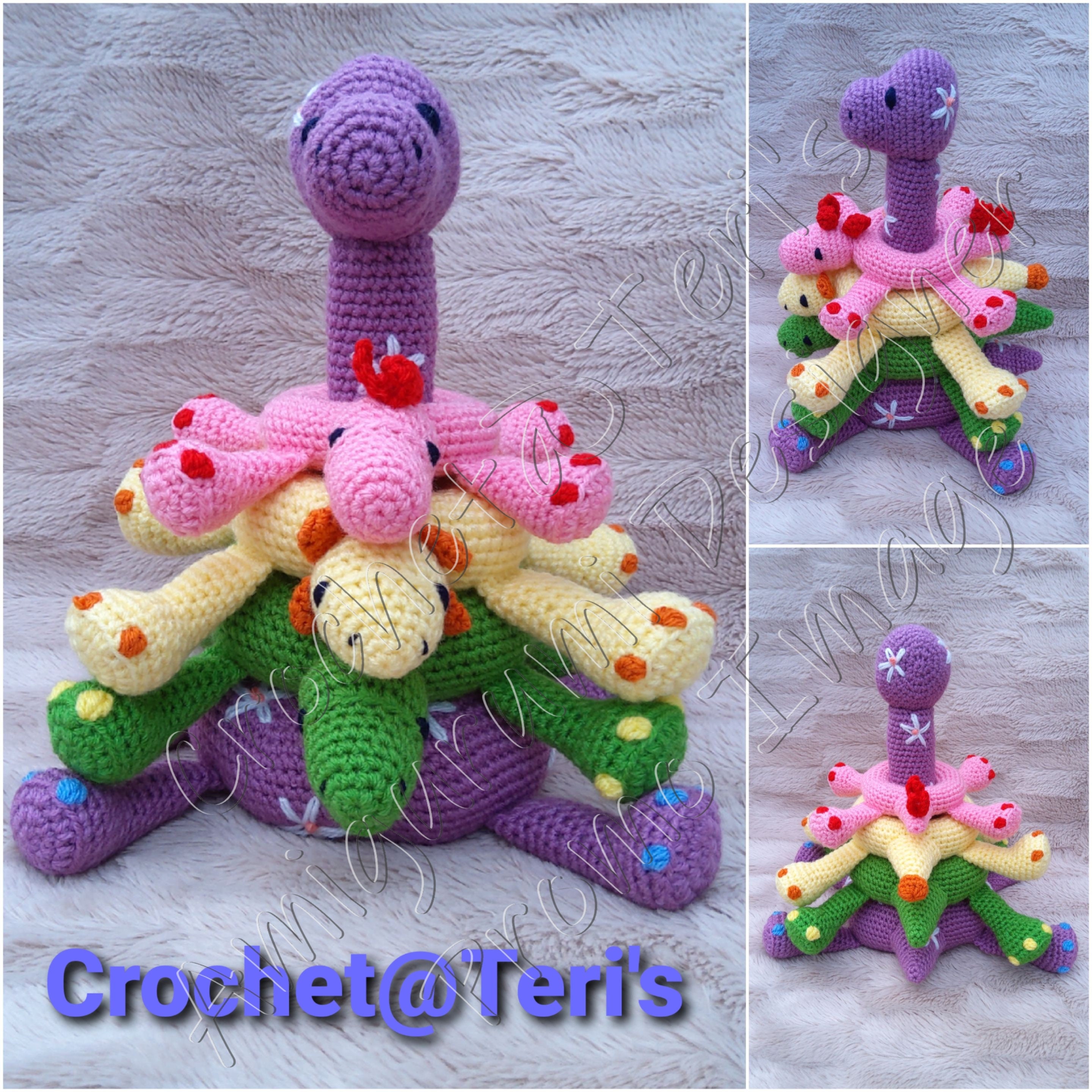 Rainbow Dinosaur Stacker PATTERN ONLY - Etsy