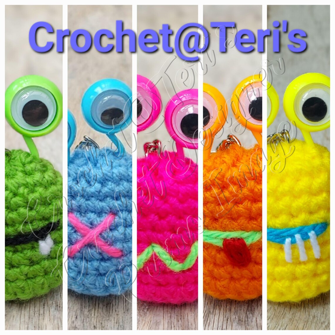 Pulling Faces Googly Eyed Alien Keychains PATTERN ONLY - Etsy
