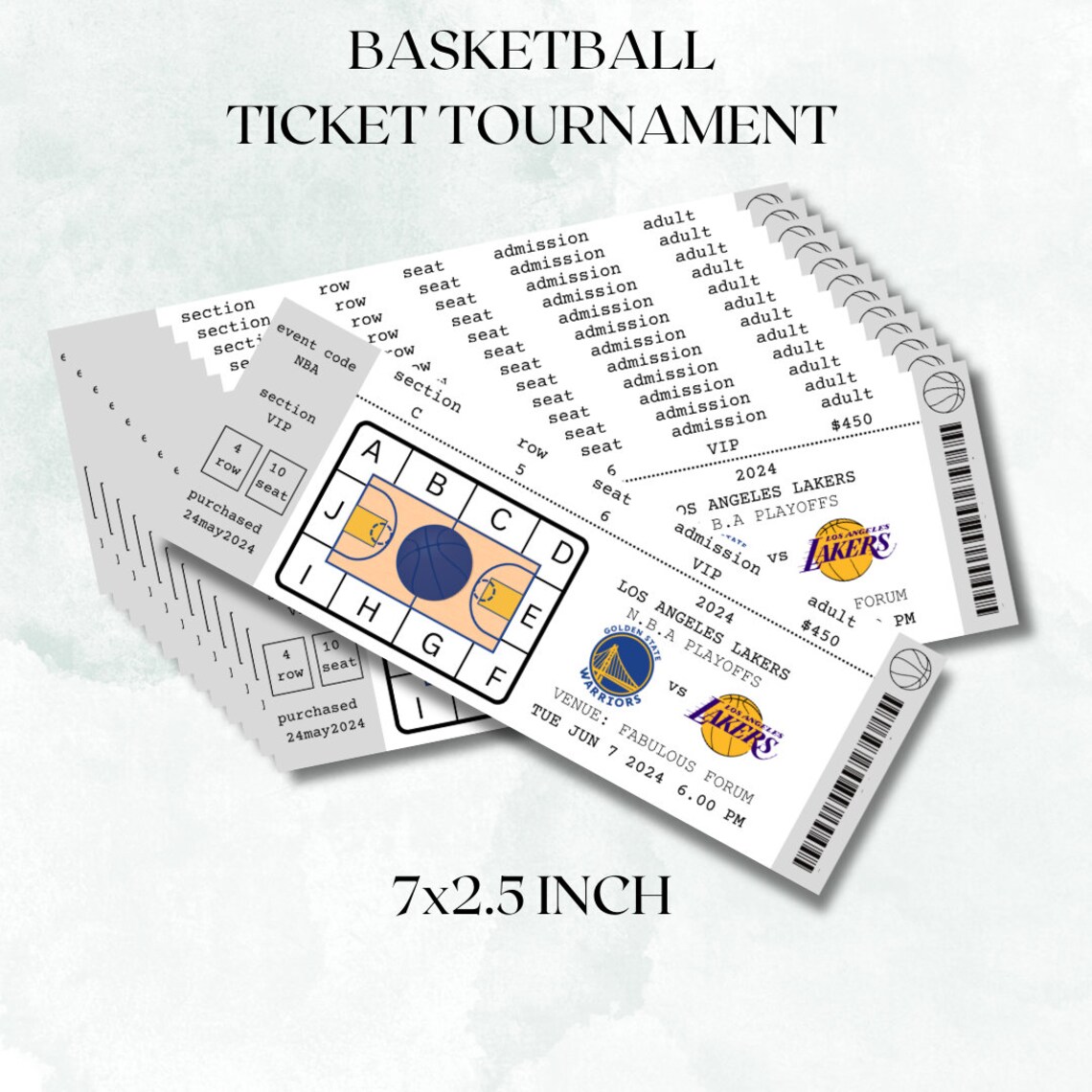 Editable NBA Ticket Tournament Template, Birthday Party Souvenier ...