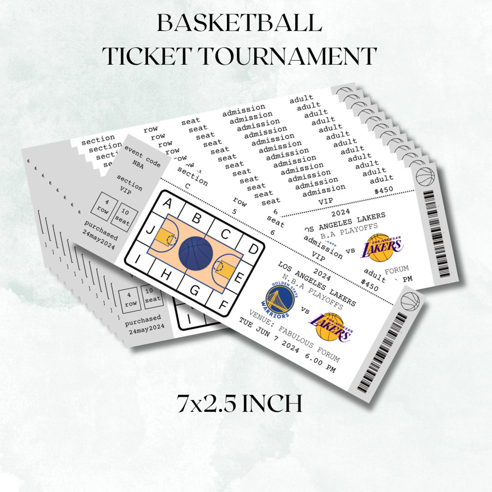 Editable NBA Ticket Tournament Template, Birthday Party Souvenier ...