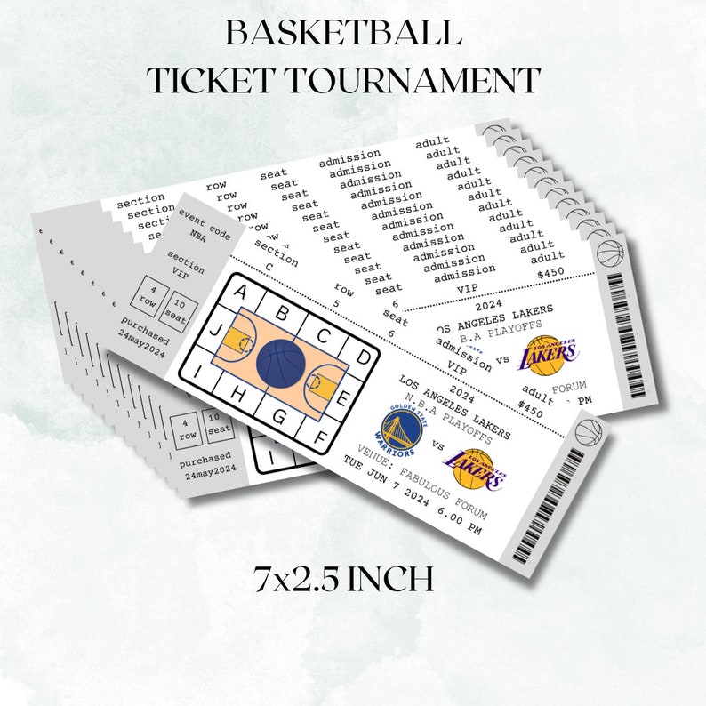 Editable NBA Ticket Tournament Template, Birthday Party Souvenier ...