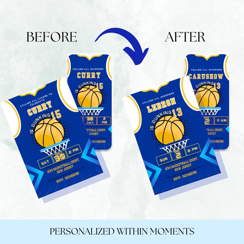 Editable Basketball Invitation for Birthday Party, Animated Video ...