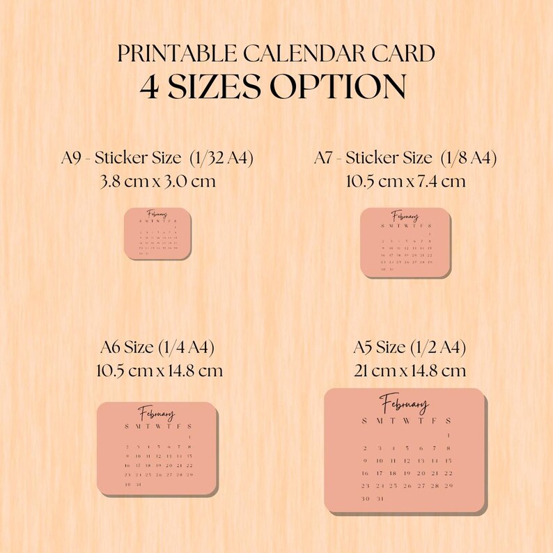 Editable Mini Card Monthly Calendar 2025 Template & Printable for ...