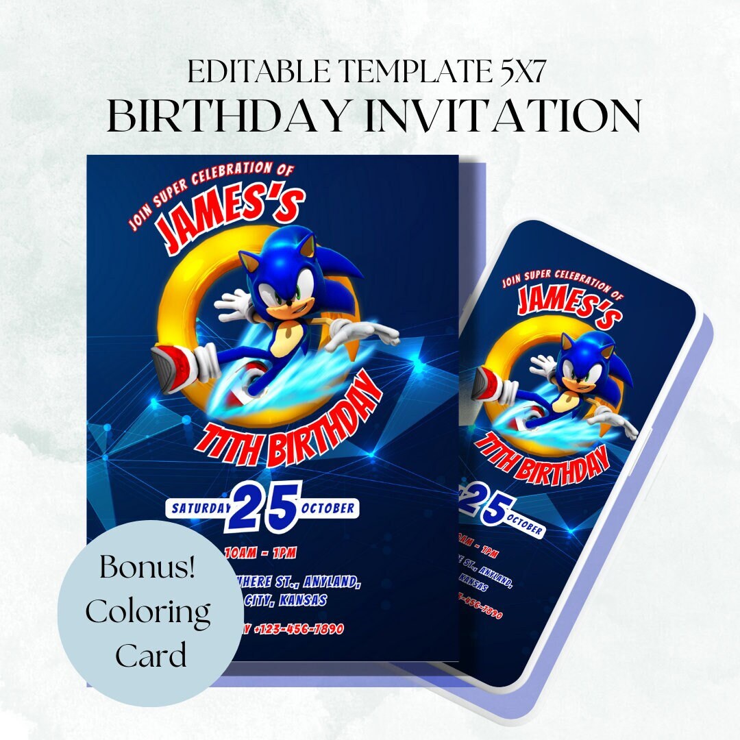 Editable Hedge Hog Invitation Boy Invitation Template Card Digital ...