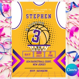 Editable Basketball Birthday Invitation for Basketball Player Party ...