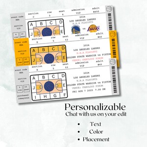 Editable NBA Ticket Tournament Template, Birthday Party Souvenier ...
