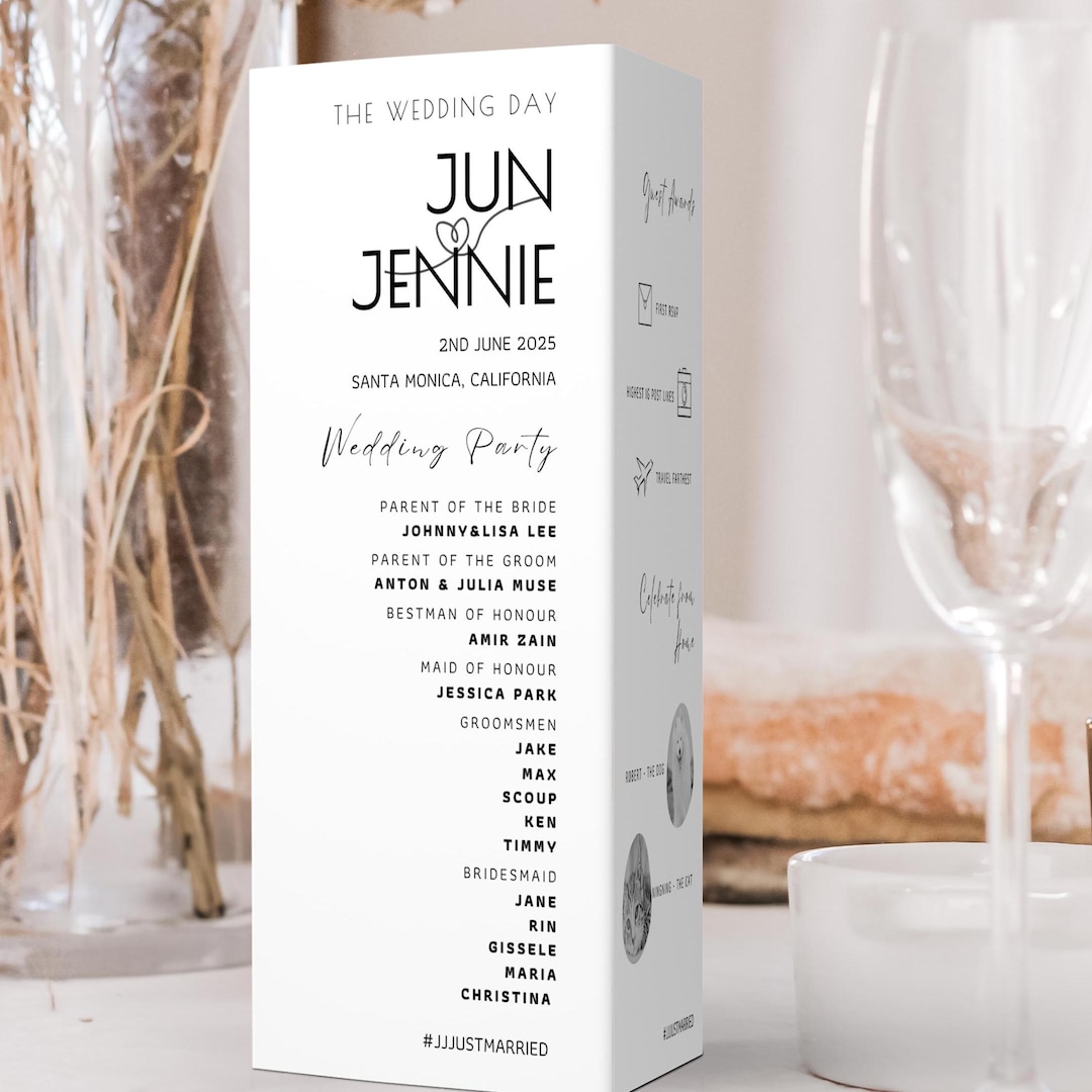 Trifold A4 Wedding Infographic Program Foldable Canva Foldable Template ...