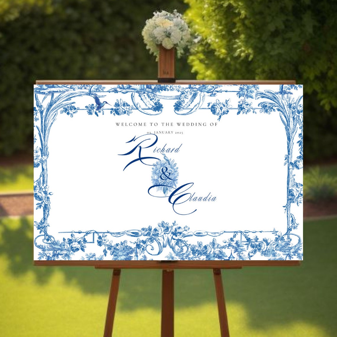 BLUE Bird Sets of Wedding Sign, Personalized Signs Bundle, Signs ...